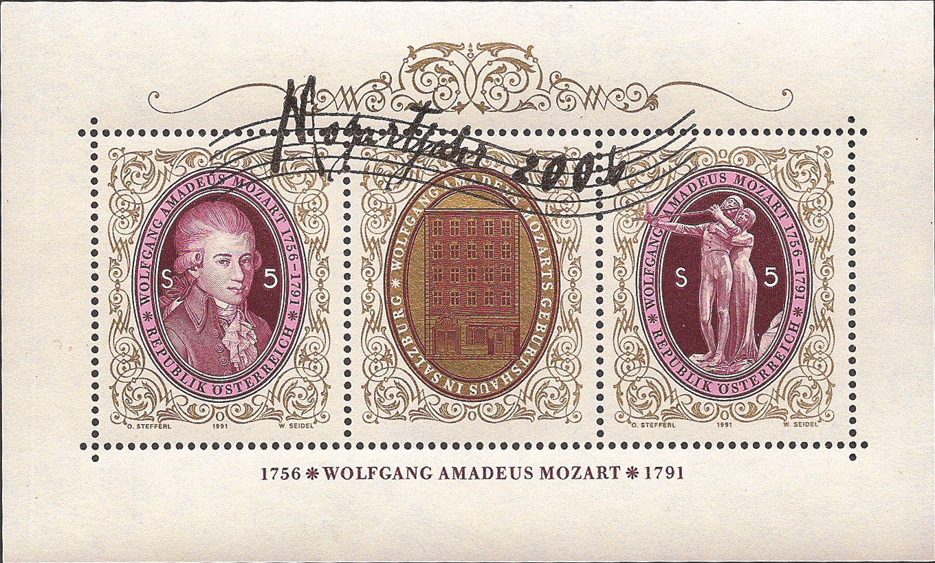 ANK - ANK 2052-2053 Block "W. A. Mozart" gestempelt mit Sonderstempel ...